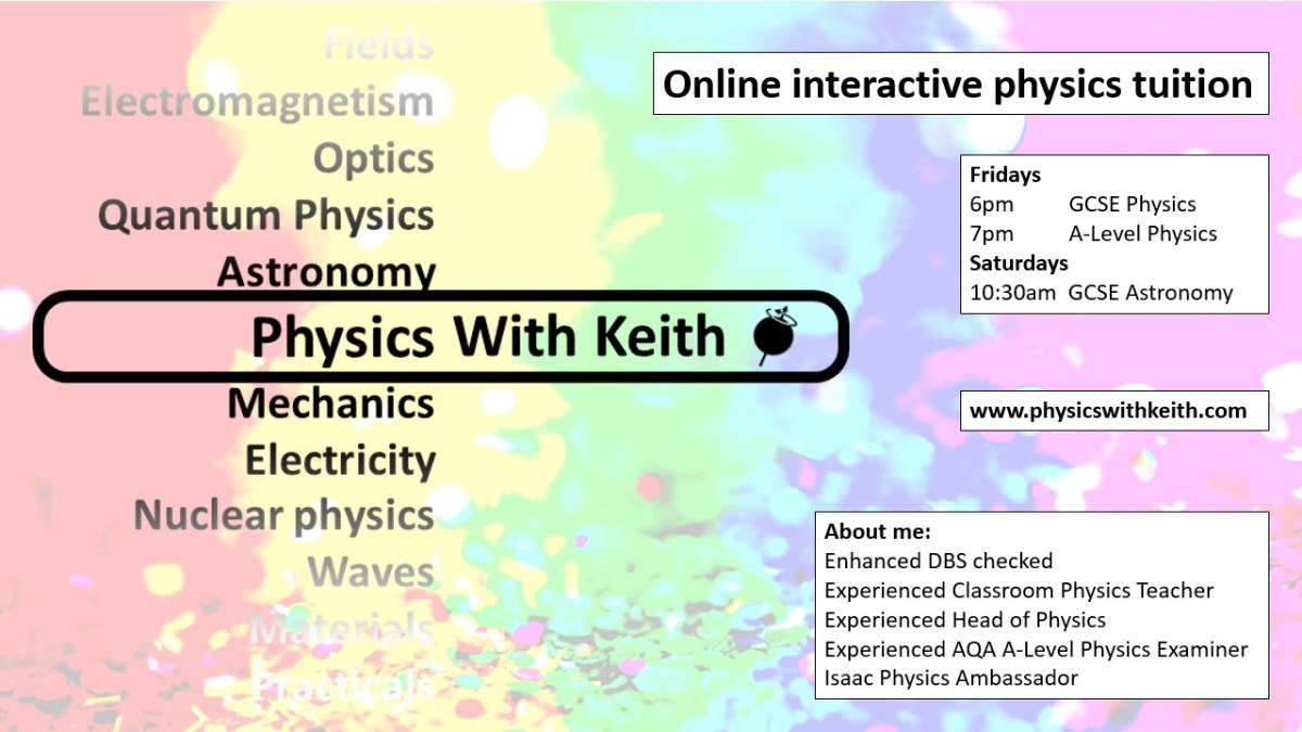 Autumn Half-term update (October 2024) – Physics with Keith